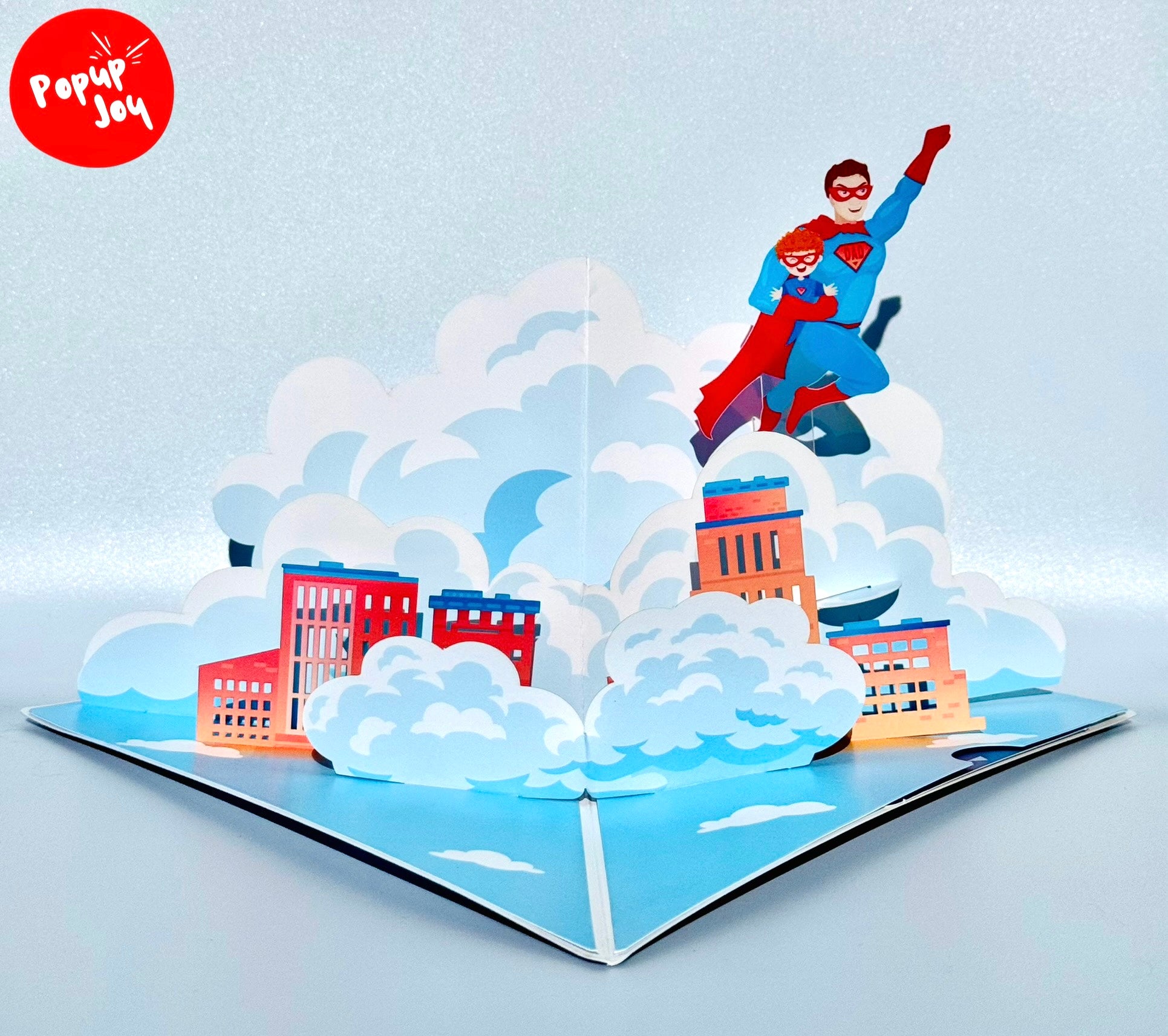 Flying Super Dad 3D Pop Up Card – PopupJoy